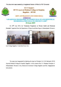 Health Awareness camp Report – BVVS AYURVED MEDICAL COLLEGE & HOSPITAL ...